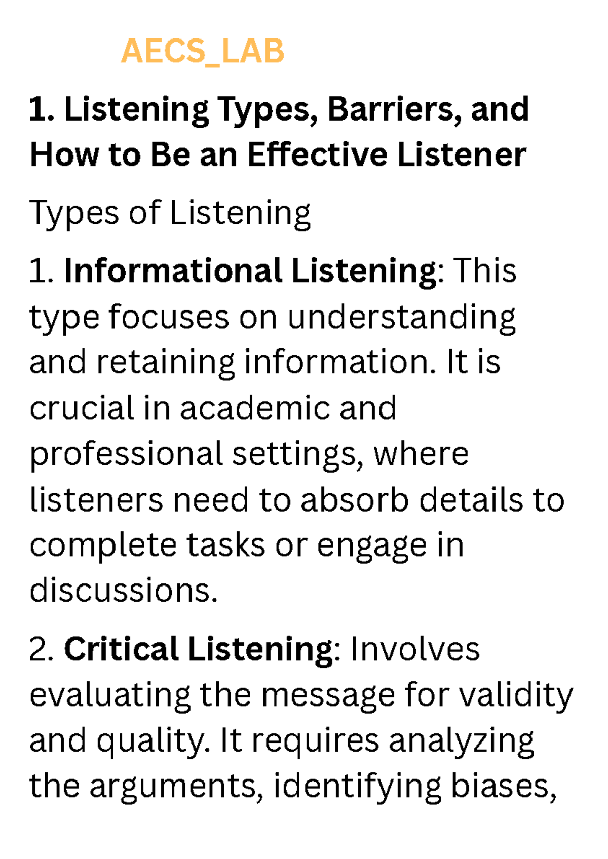 ACES LAB 20241022 190246 0000 - AECS_LAB Listening Types, Barriers, and ...
