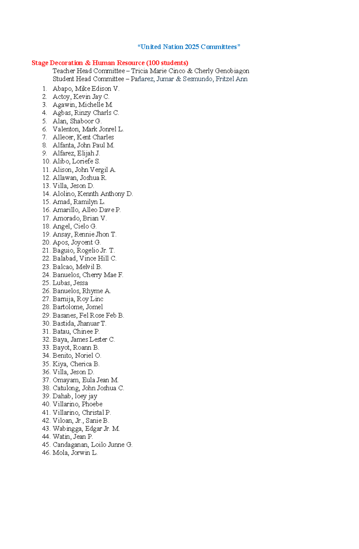 United Nations 2025 Committees Overview and Participants - Studocu