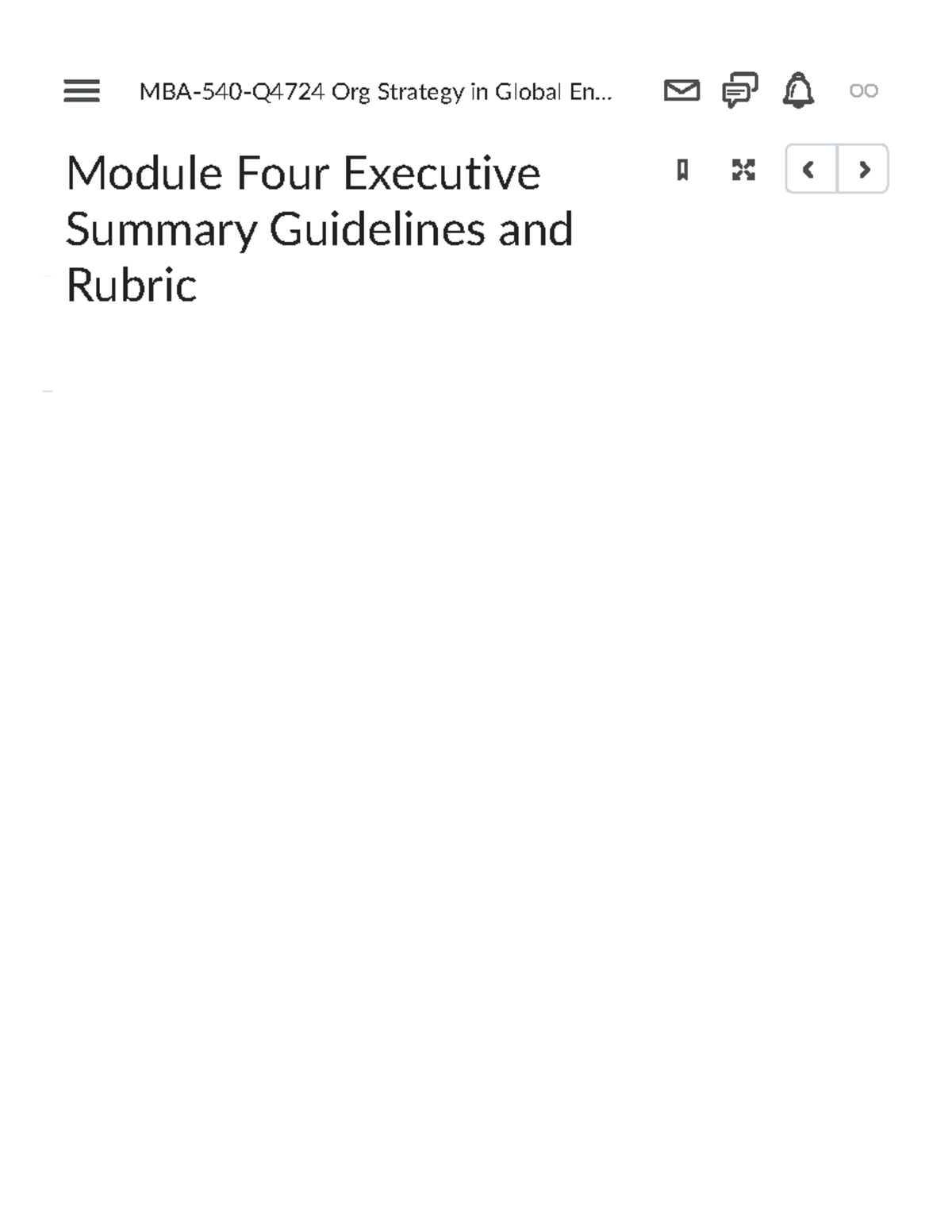 MBA-540-Q4724 Module Four Exec Summary Guidelines & Rubric - Studocu