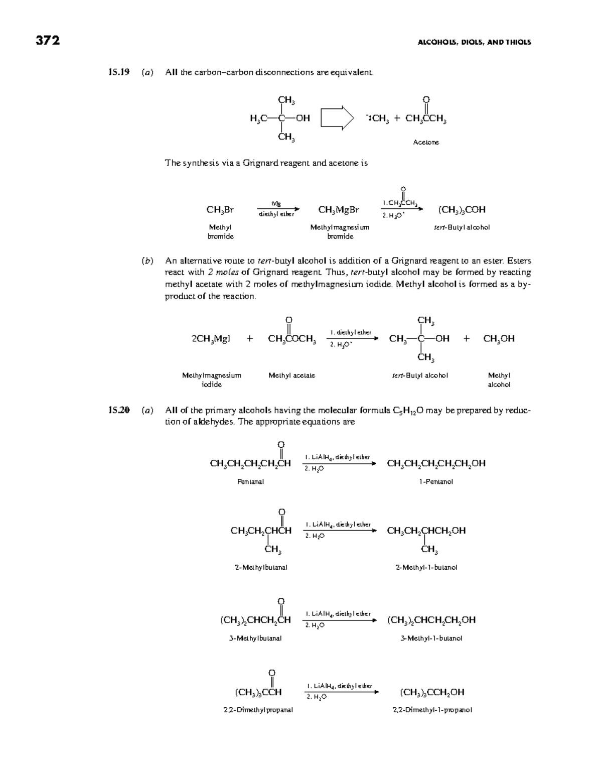 372 Organic Chemistry: Alcohols, Diols, and Thiols Solutions - Studocu