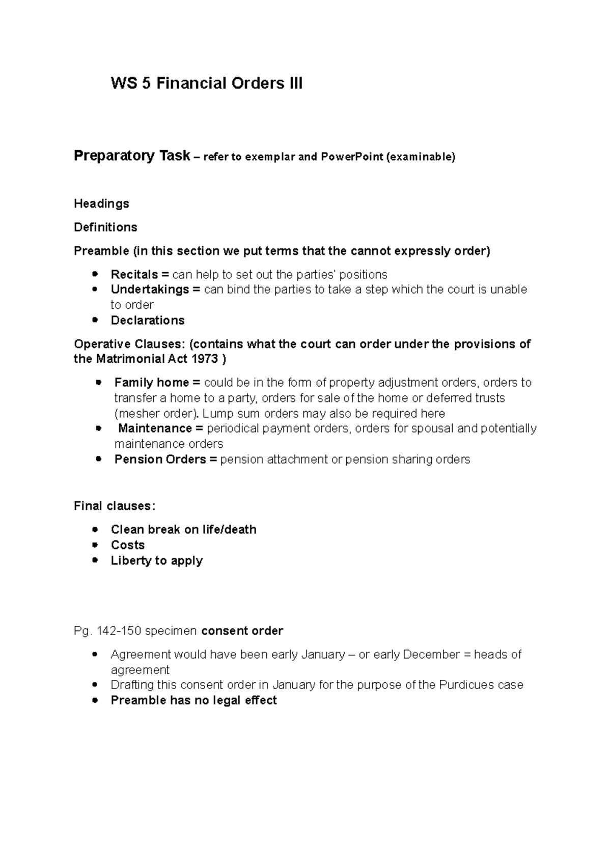 WS 5 Financial Orders III: Key Concepts & Variations Guidelines - Studocu