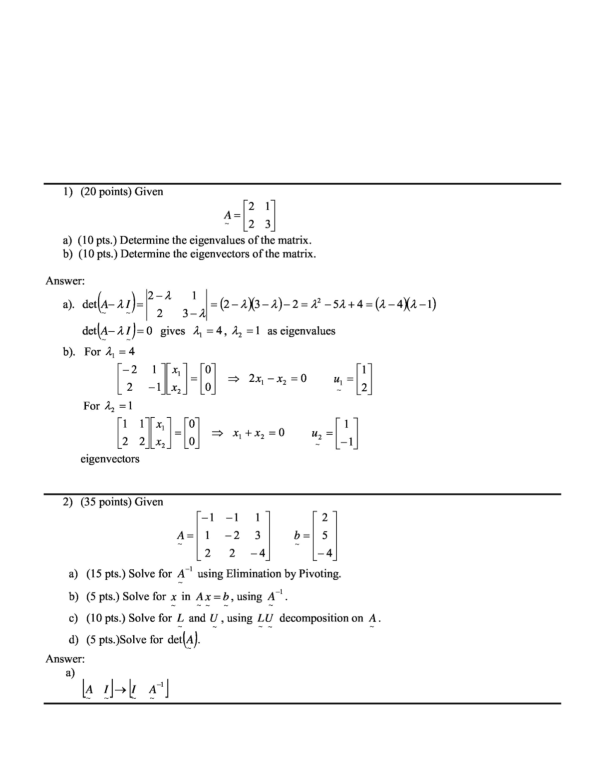 Midterm 2 Sample Exam Questions and Solutions - Studocu