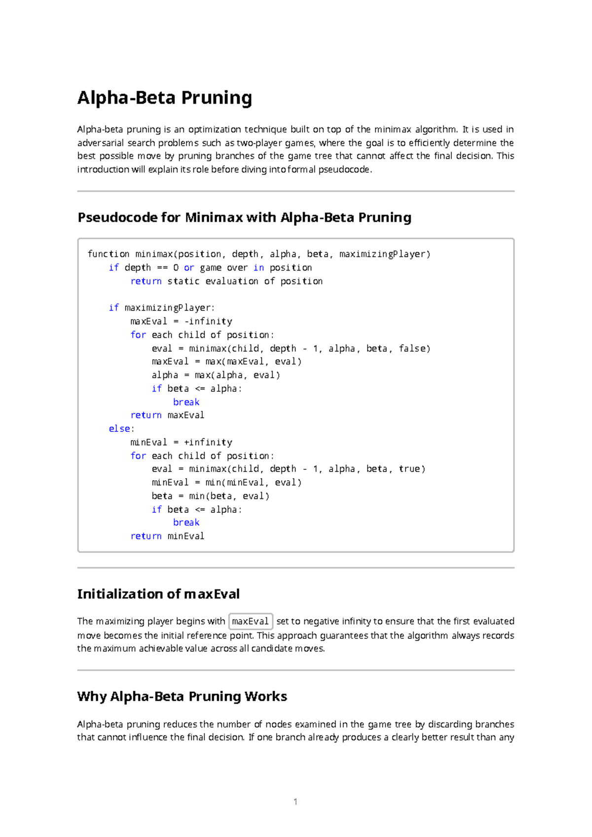 Alpha-Beta Pruning: An Optimization for Minimax Algorithm - Studocu