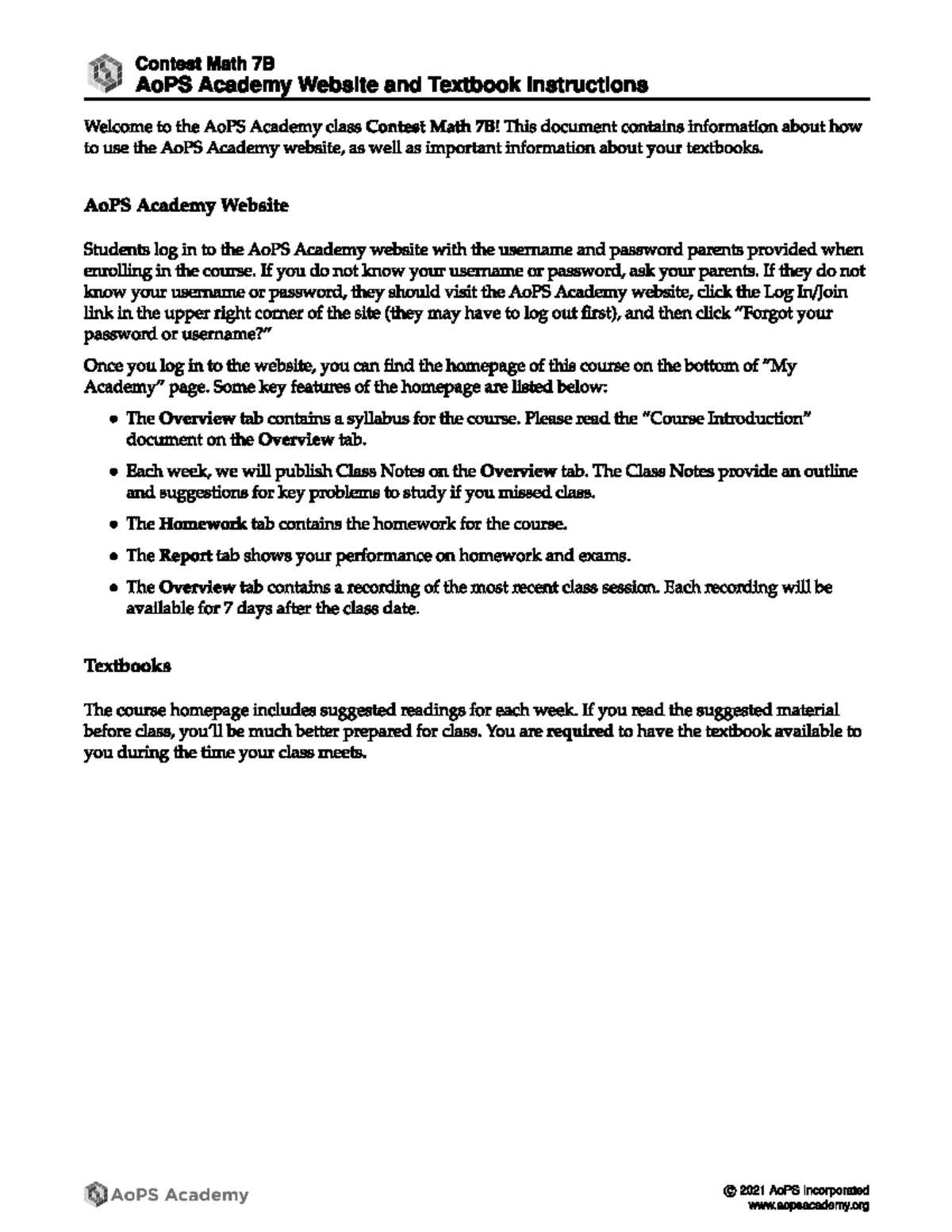 AOPS M7 2023 - helps you study for aops problems - Contest Math 7B AoPS ...