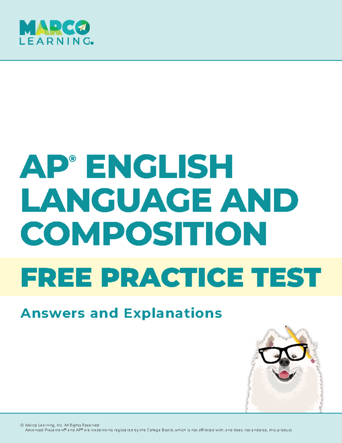 AP ENGLISH LANGUAGE AND COMPOSITION PRACTICE TEST 1: Answers ...