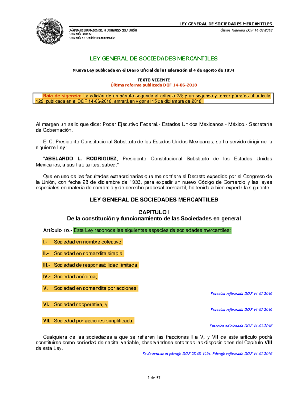 LEY General DE Sociedades Mercantiles - C¡MARA DE DIPUTADOS DEL H. CONGRESO DE LA UNI”N ...