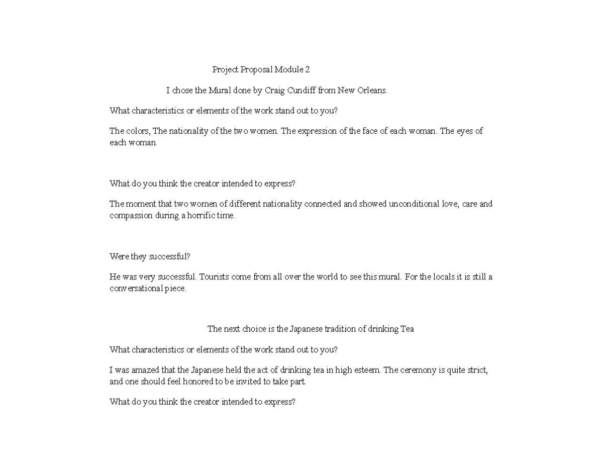 Humanities Project Proposal Module 2 - Project Proposal Module 2 I ...