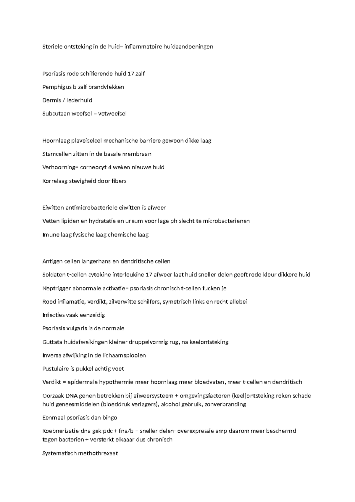 Geneeskunde Leiden: Steriele Ontstekingen en Huidaandoeningen ...