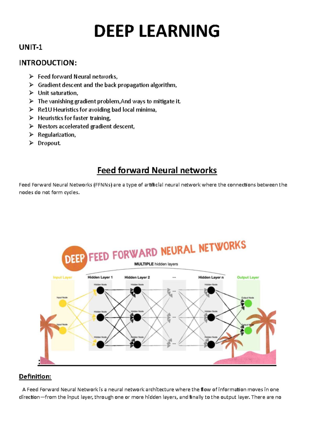 Deep Learning Overview: FFNNs, Gradient Descent, and Mitigation ...