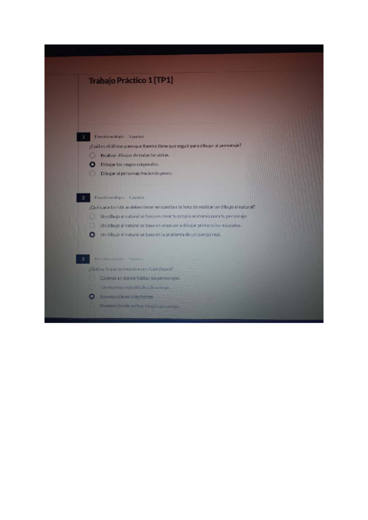 Tp1 Animación 2D: Ejercicios de Elección Múltiple y Conceptos Clave - Studocu