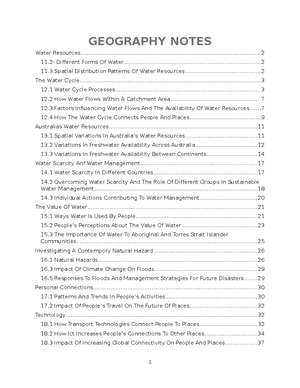 Geo exam notes - Interconnections (year 9 australian cirriculum ...