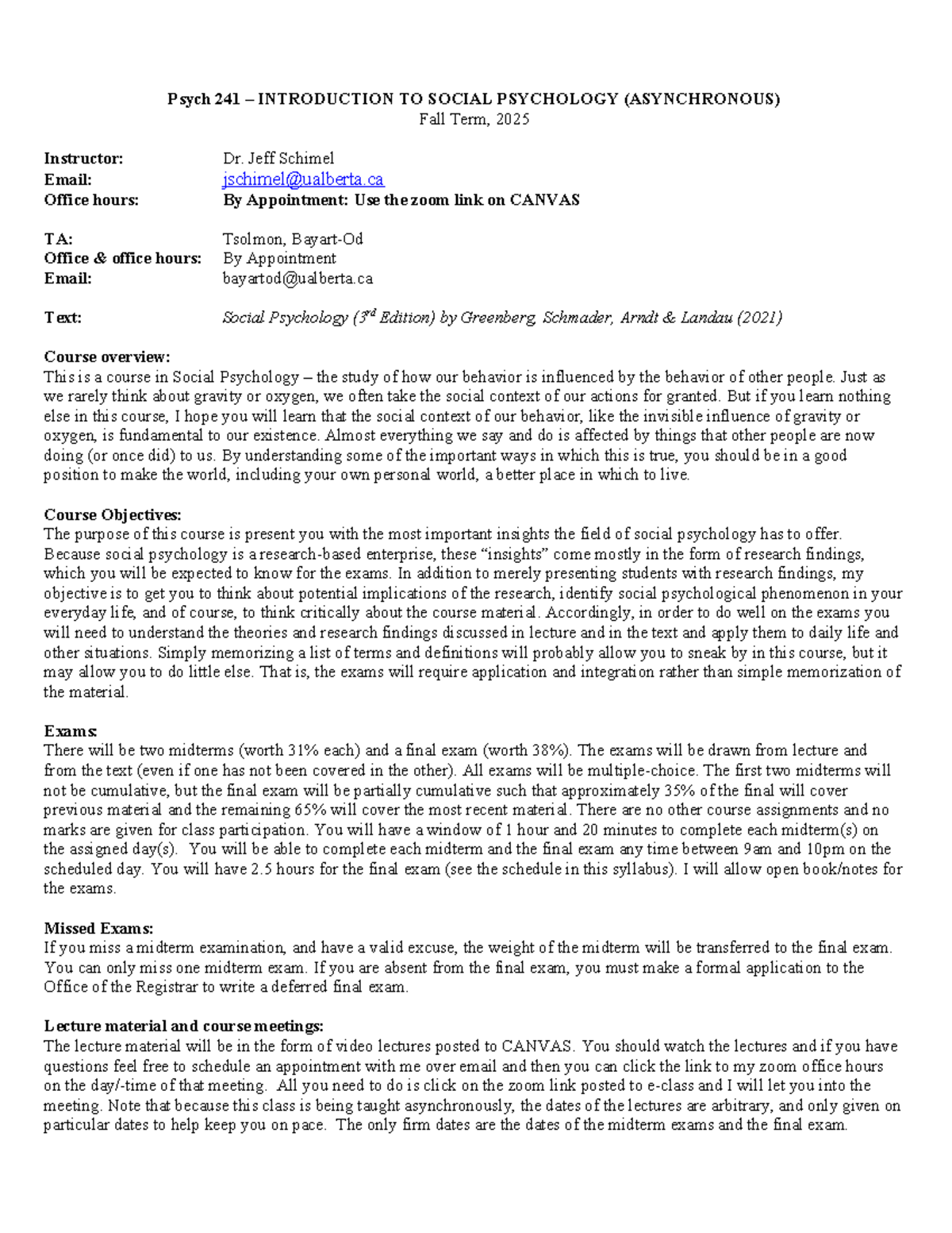 Psych 241: Final Exam Study Guide for Social Psychology (Fall 2025) - Studocu