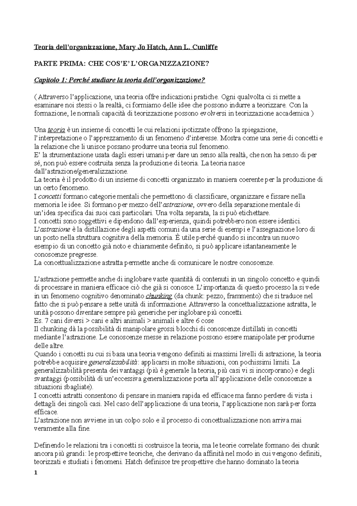 Teoria dell organizzazione mary jo hatch e ann cunliffe - Teoria dell ...