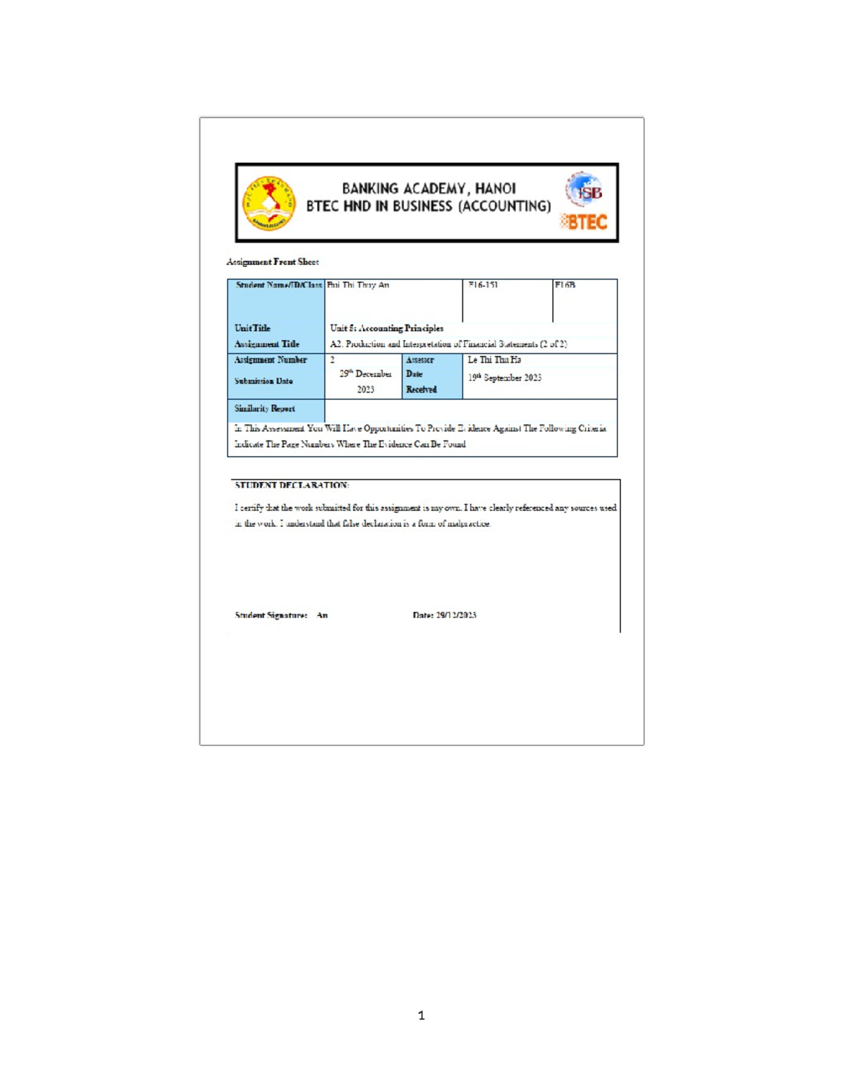 AP-A2 Full - Financial Performance Analysis of Hotel and HPG Company ...