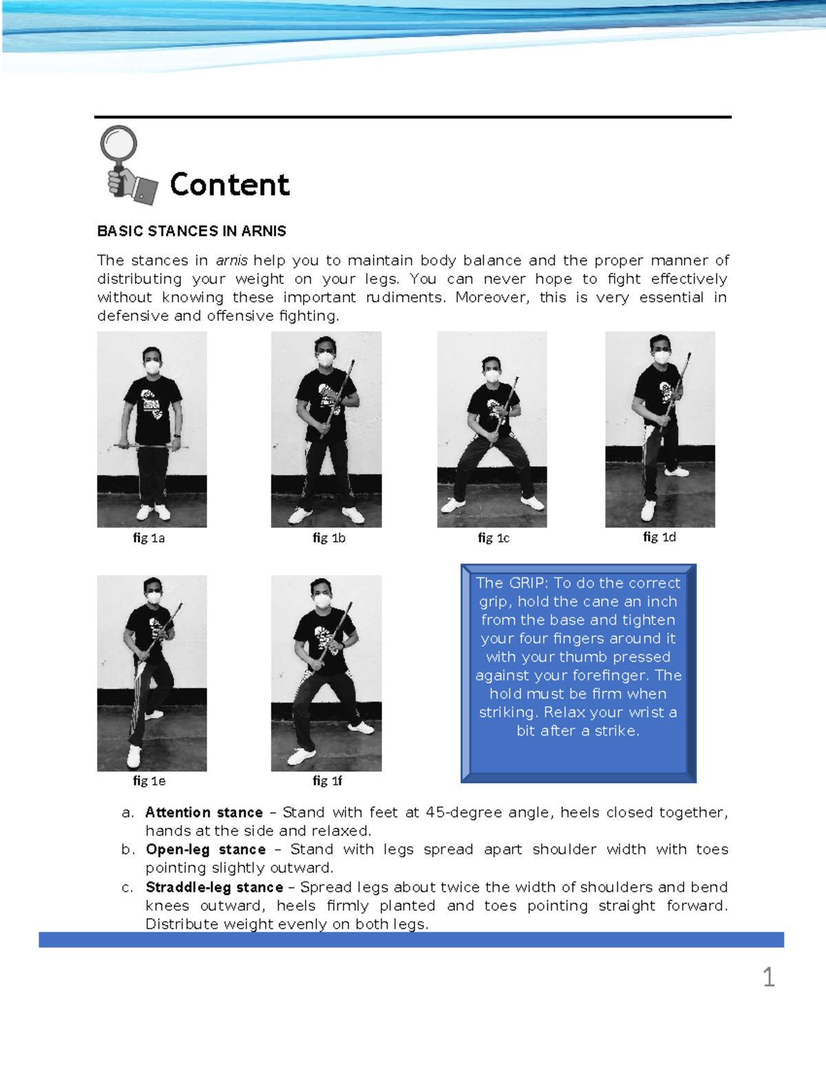 Arnis Techniques: Basic Stances, Strikes, and Blocks (Course 512247987) - Studocu