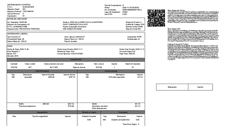 Recibo Aguinaldo - DISTRIBUIDORA LIVERPOOL R.F.: DLI931201MI Régimen ...