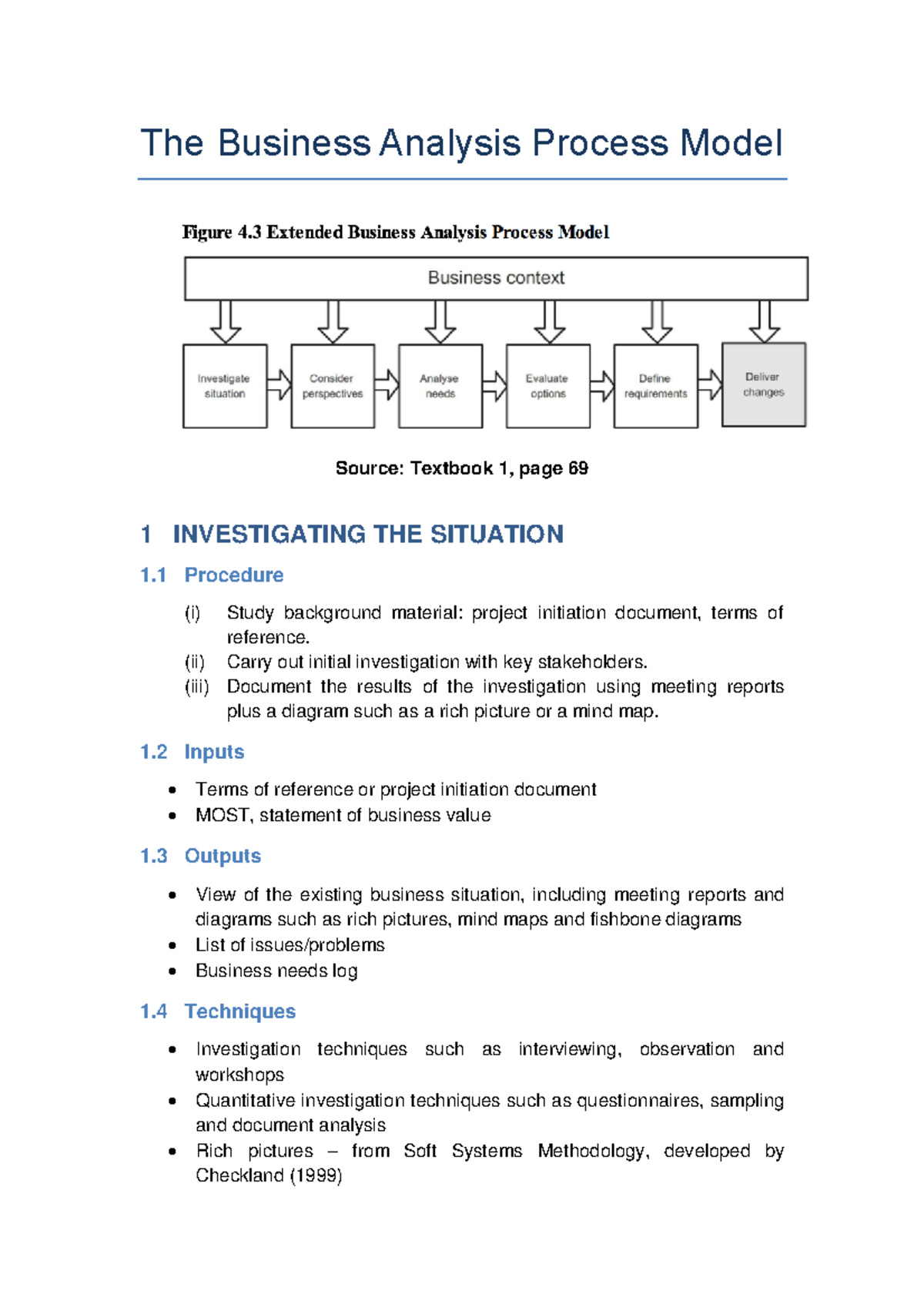BA Process Model: Key Steps in Business Analysis Process - Studocu