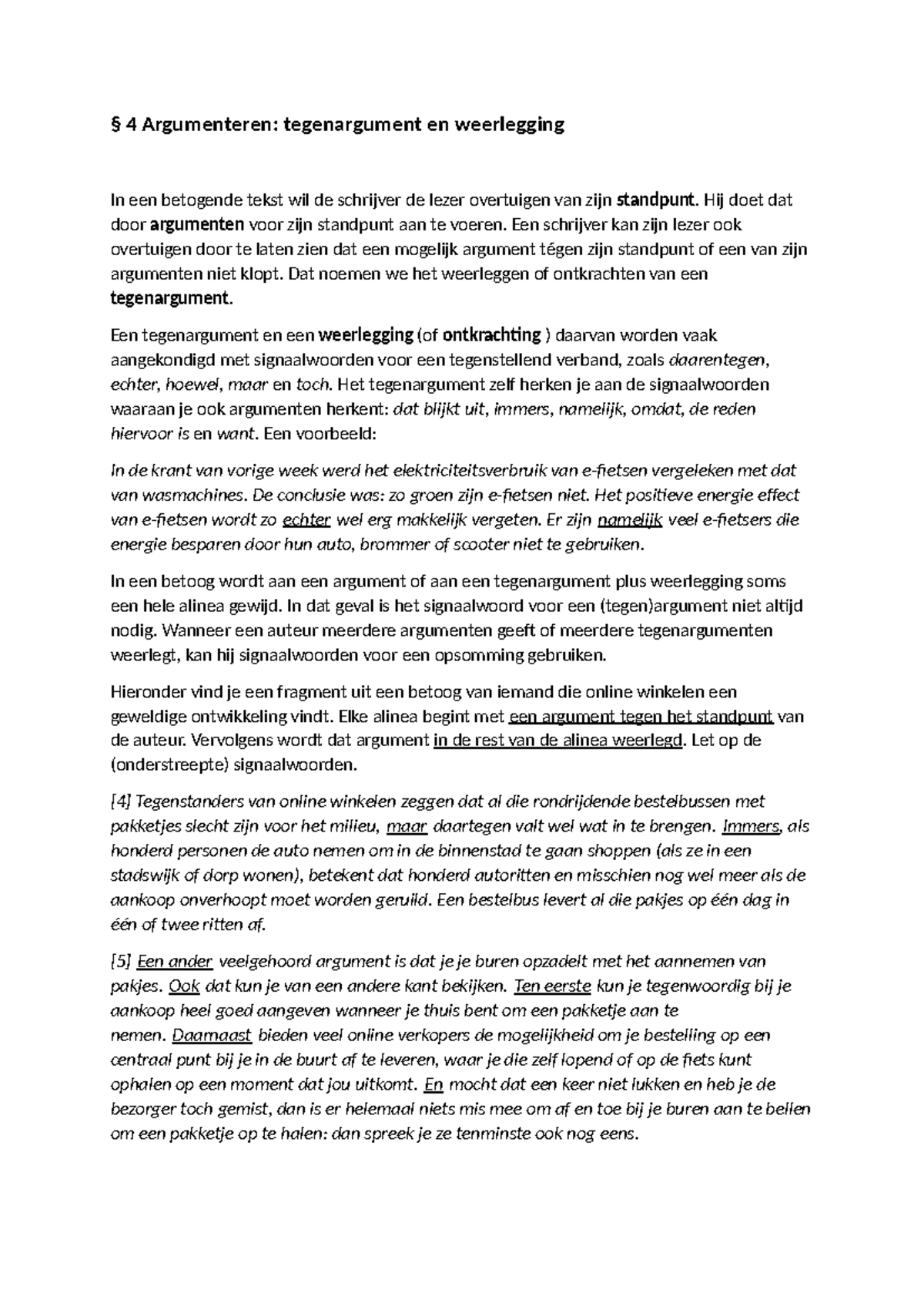 4 Argumenteren: Tegenargumenten en Weerlegging in Betogende Teksten ...