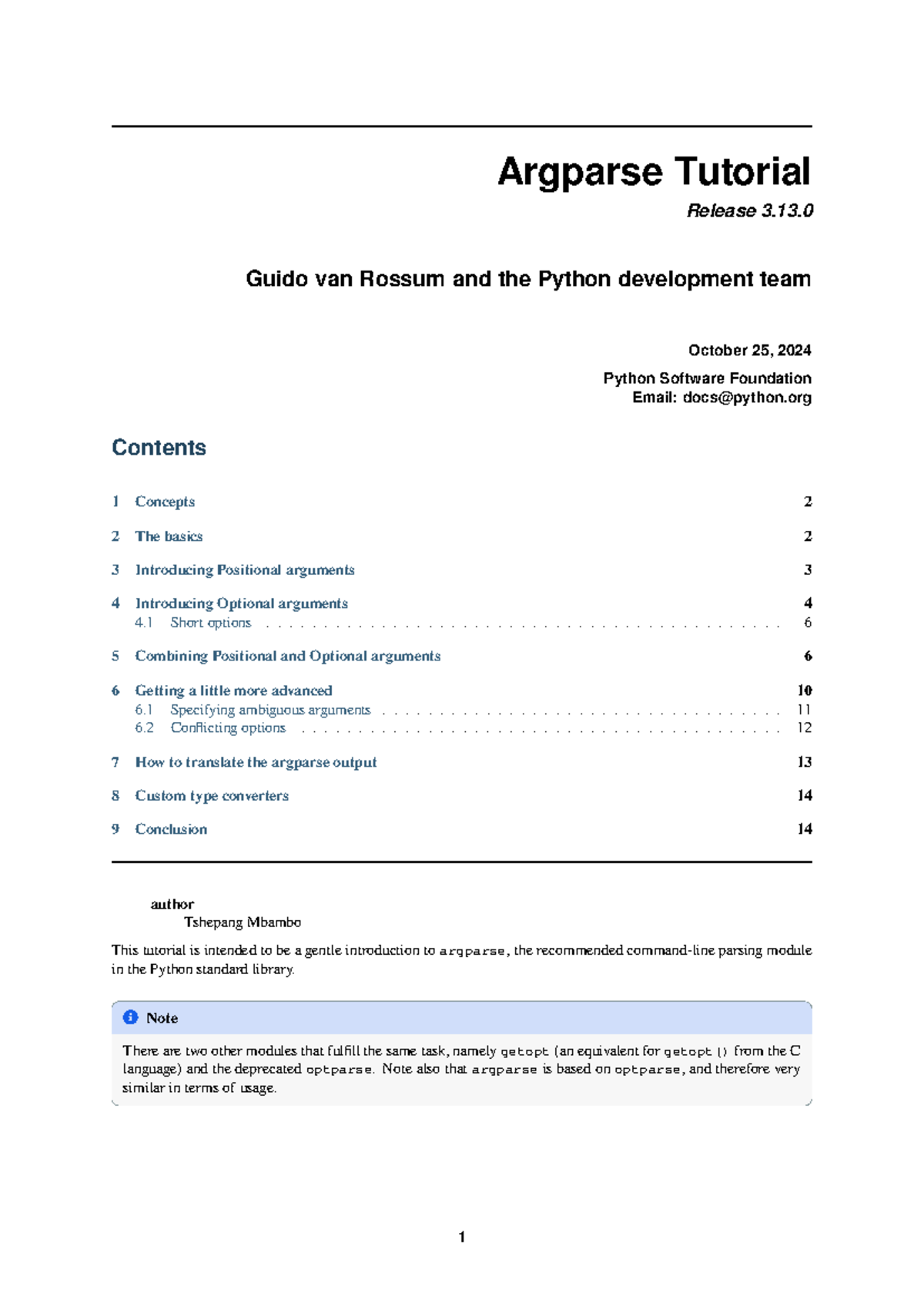 Python Argparse Tutorial Notes - Concepts & Examples - Studocu