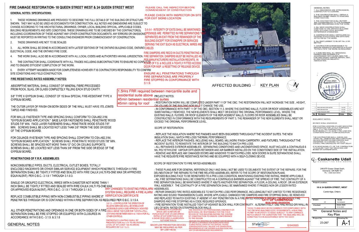 Building Code Compliance Review: 18-24 Queen St W Drawings - Studocu