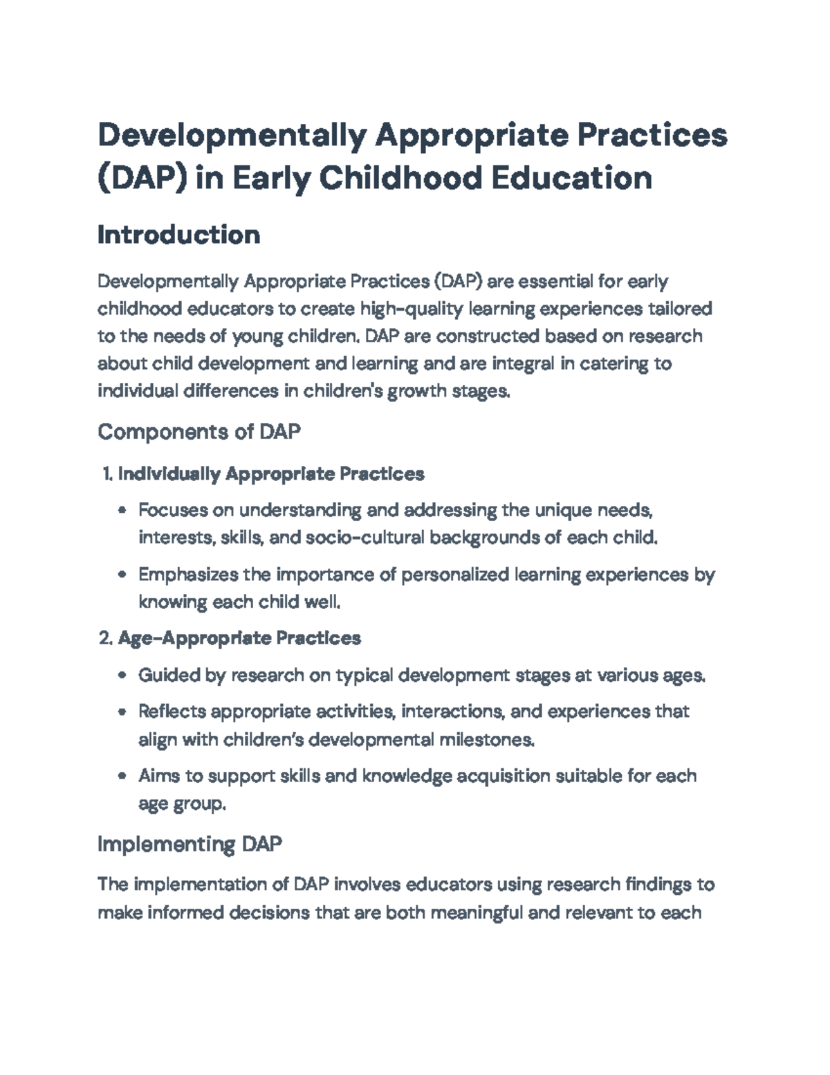 Developmentally Appropriate Practices (DAP) in Early Childhood ...