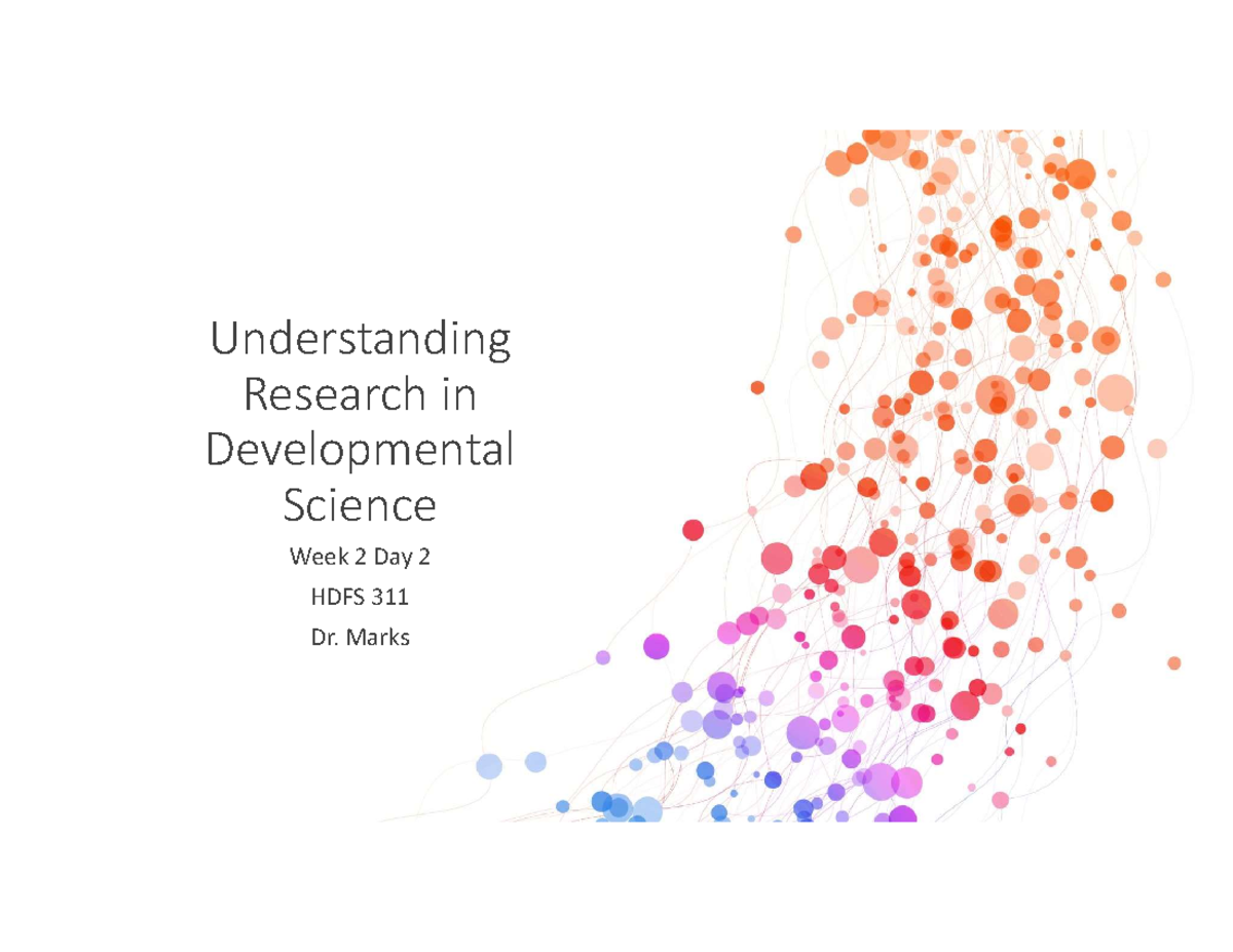 Understanding Research Methods in Developmental Science (HDFS 311 ...