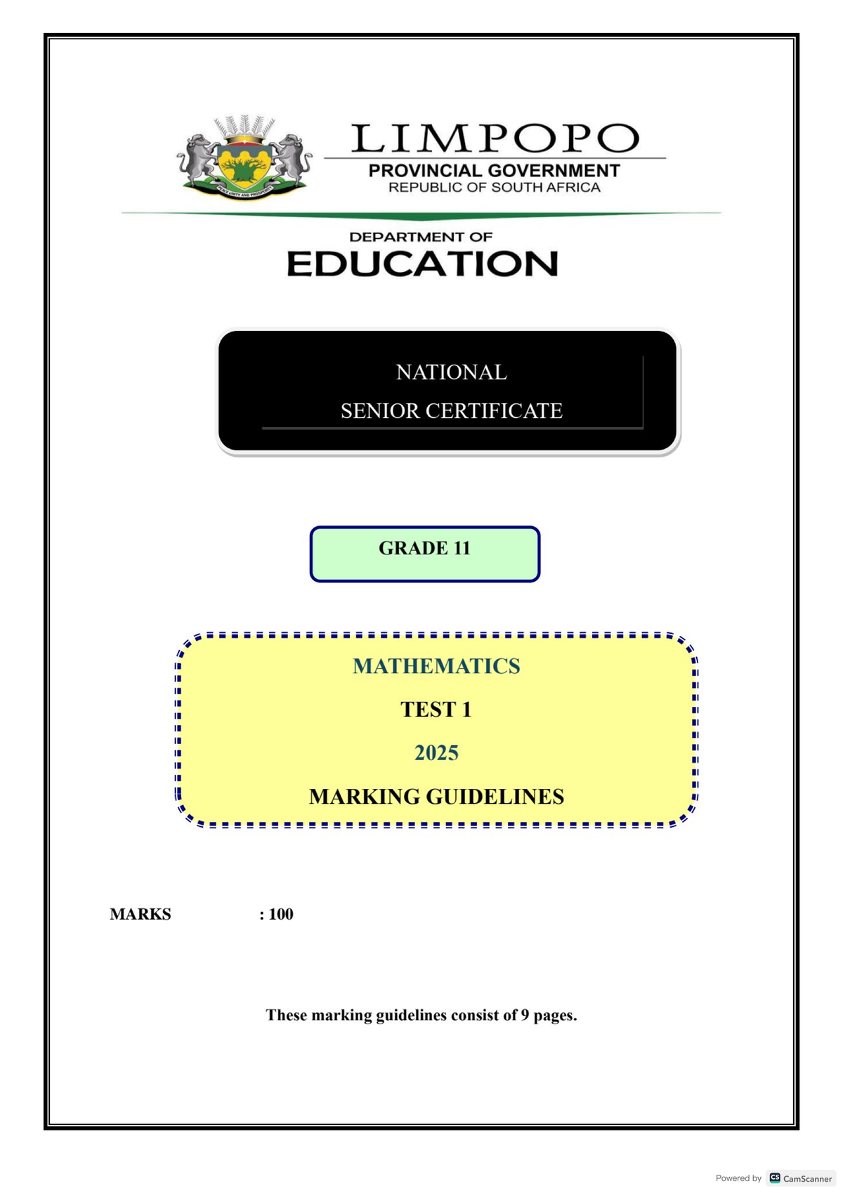 Grade 11 Sepedi Home Language Paper 2 Term 2 2025 Guidelines - Studocu