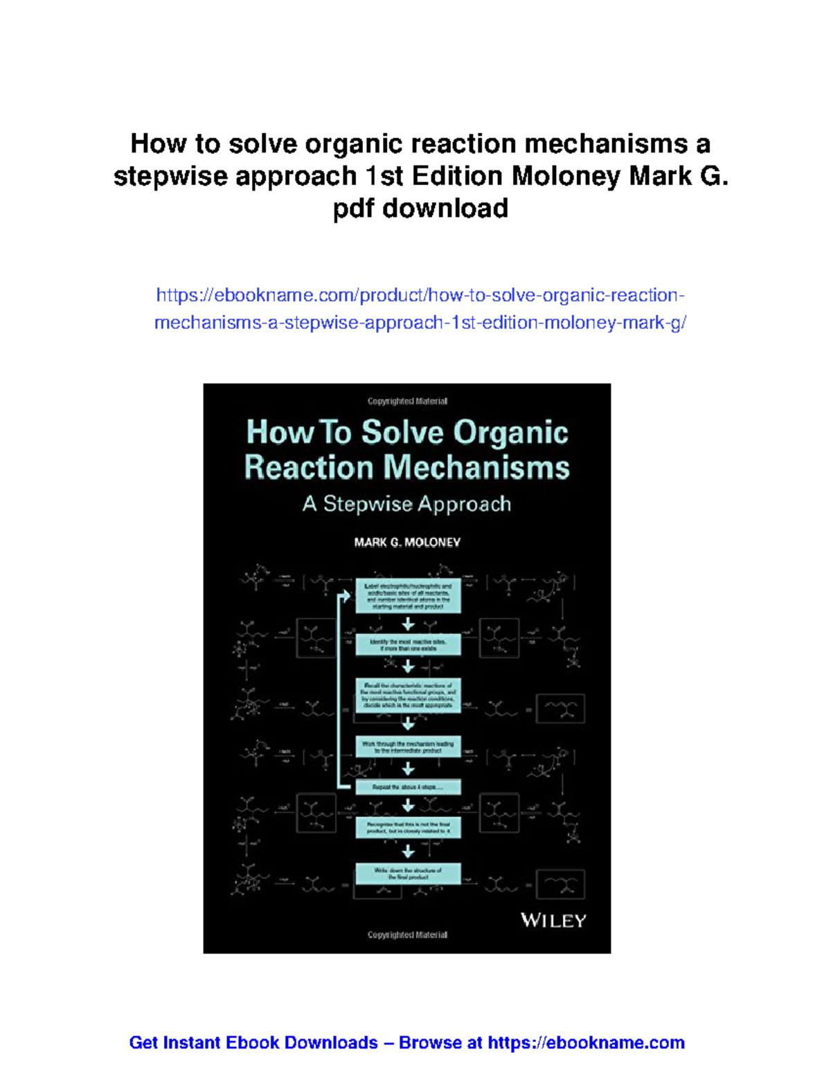 How to Solve Organic Reaction Mechanisms: A Stepwise Approach (1st Ed ...