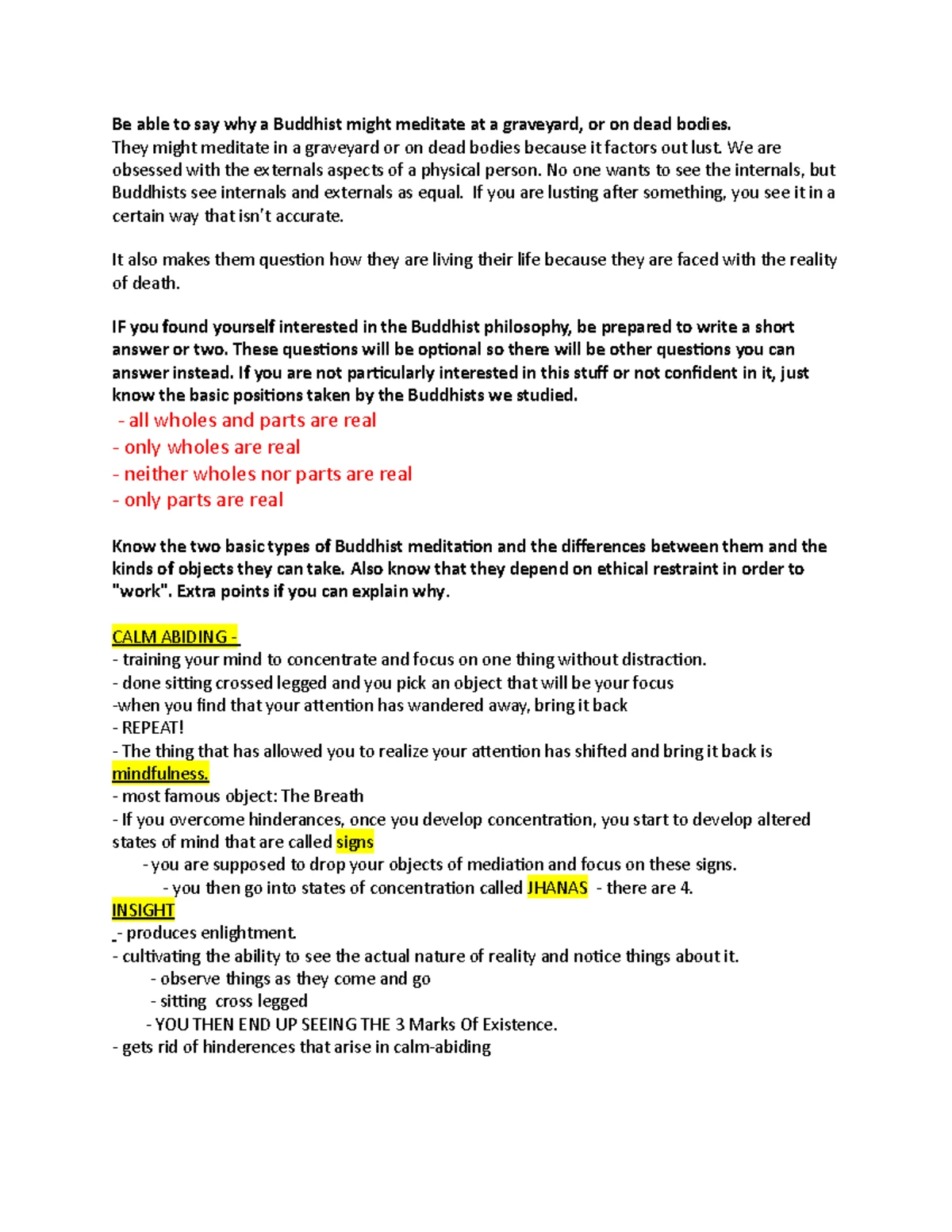 Intro to Buddhism (REL101) Final Exam Study Guide - Studocu