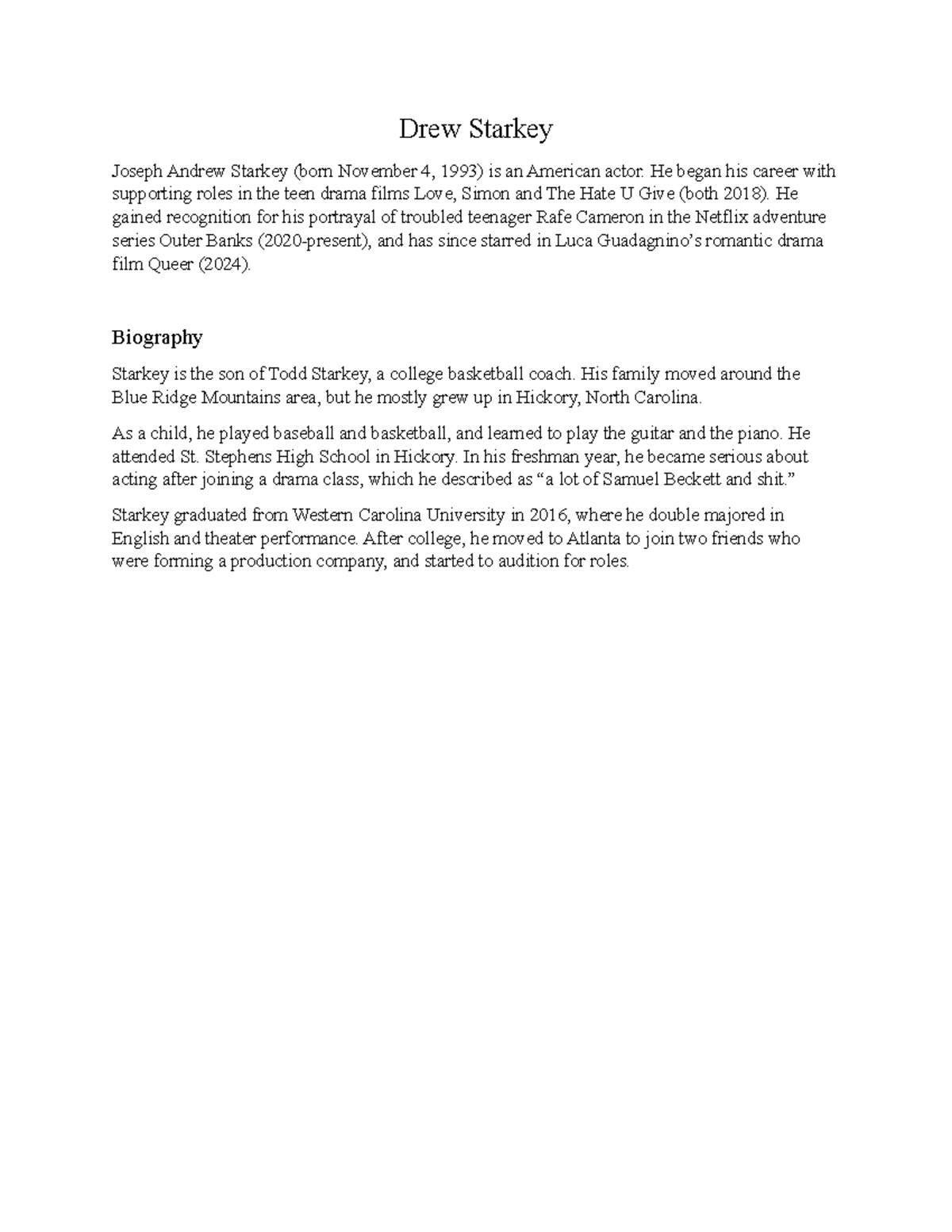 Drew Starkey - handsome man - Drew Starkey Joseph Andrew Starkey (born ...