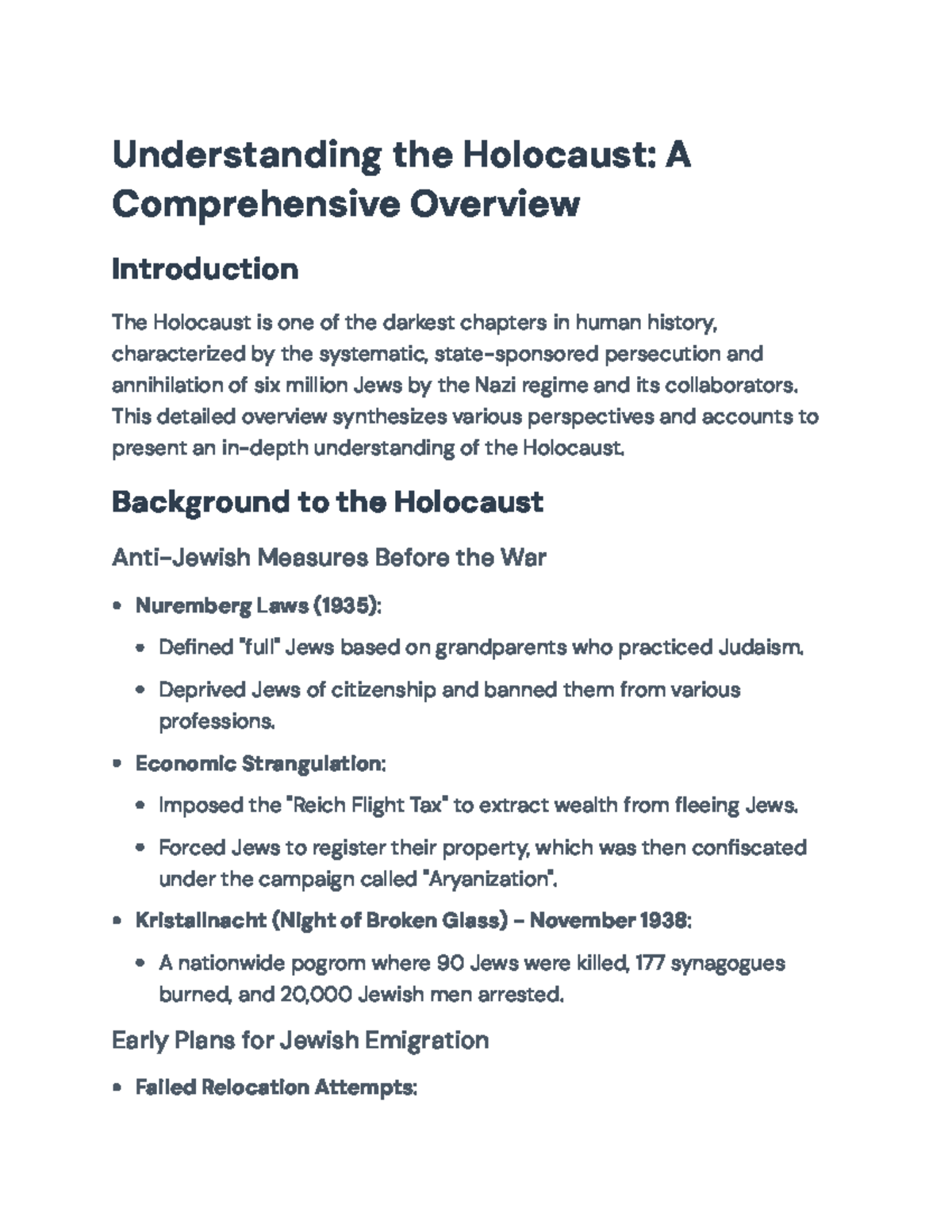 Understanding the Holocaust: A Detailed Overview and Analysis ...