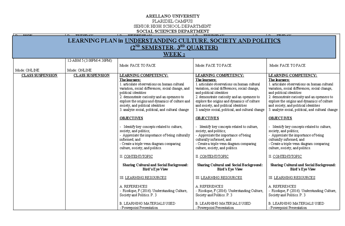 LP-WEEK 2: Sharing Cultural and Social Background Overview - Studocu