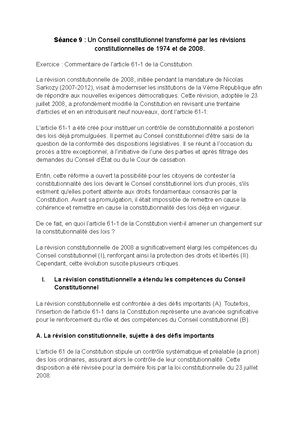 Commentaire de l’article 61-1 de la Constitution. - La révision ...