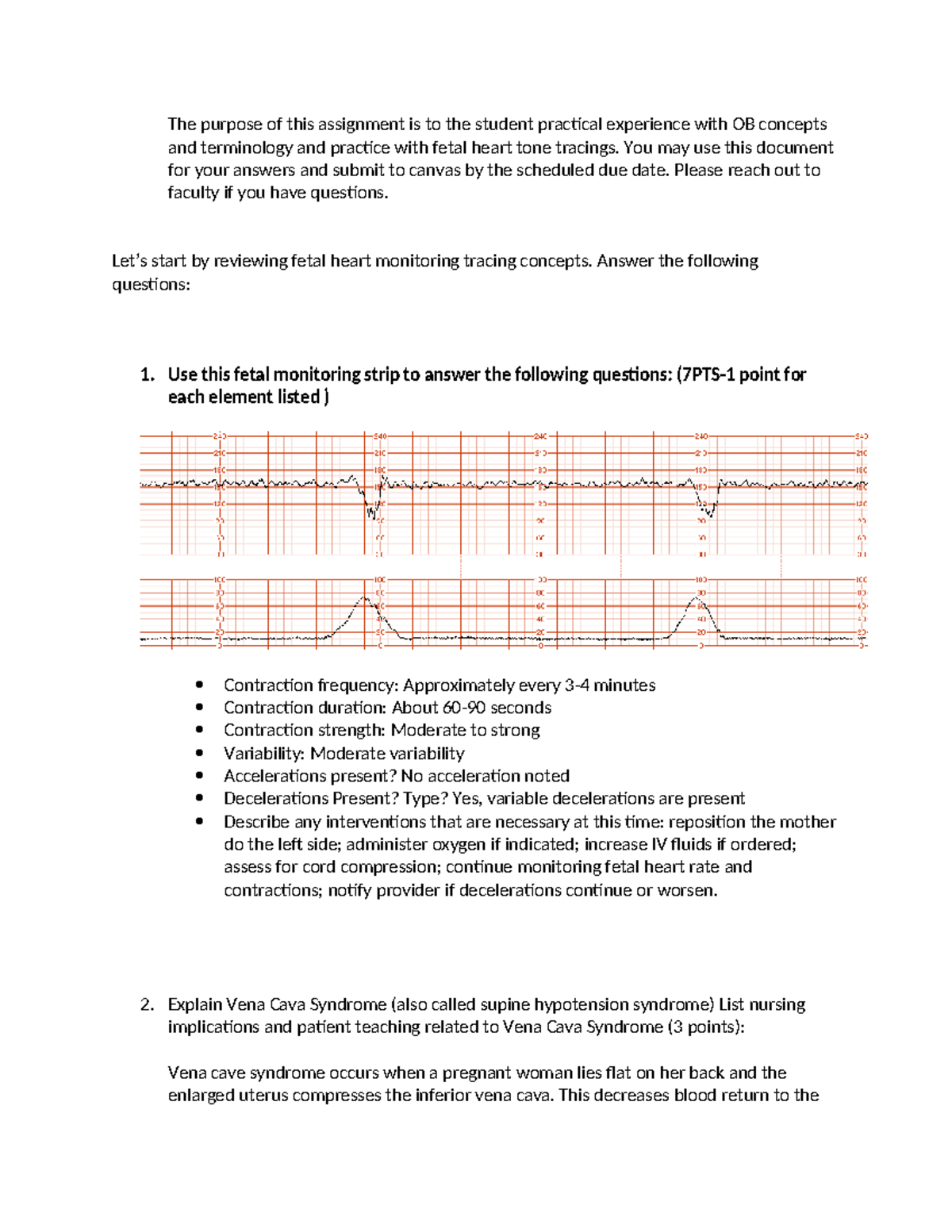 Module 2 Assignment: OB Concepts & Fetal Heart Monitoring - Studocu