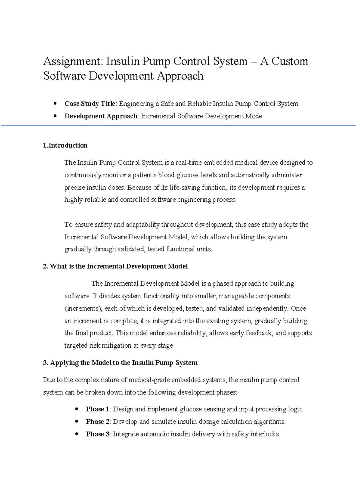 Case Study: Incremental Development of Insulin Pump Control System ...