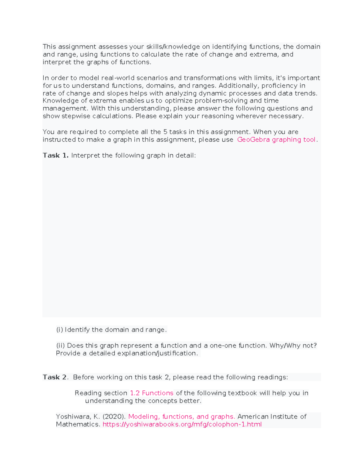 Math - Functions, Domain, Range, and Graph Analysis Assignment - Studocu