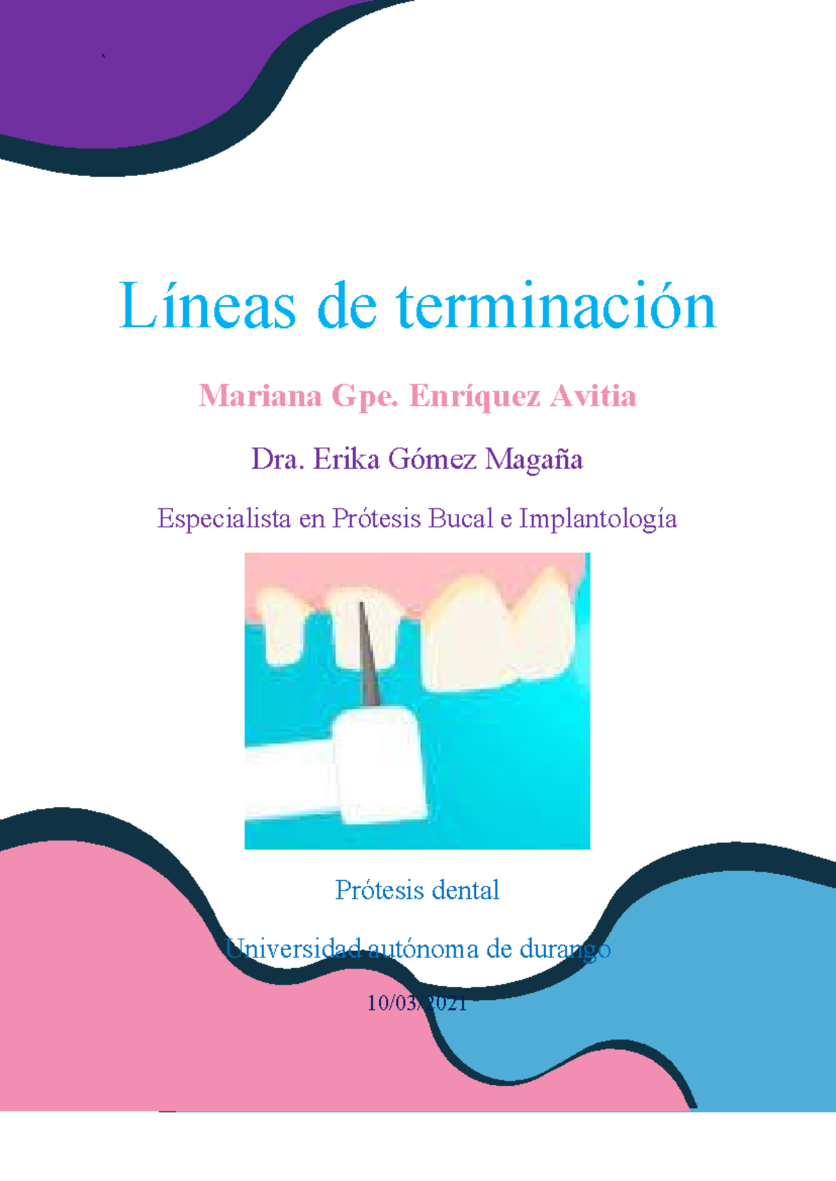 519480999 Líneas de Terminación en Prótesis Dental - Studocu