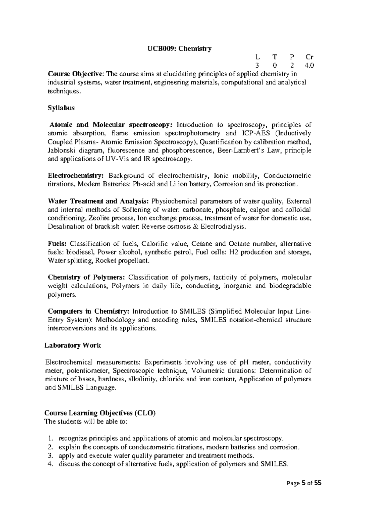 UCB009: Applied Chemistry Principles and Laboratory Techniques - Studocu