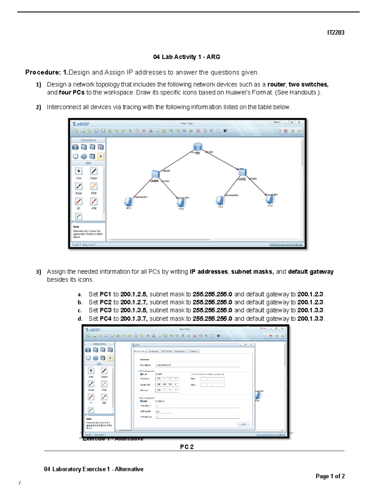 04 Laboratory Exercise 1 Alternative 2 - IT 04 Lab Activity 1 - ARG ...