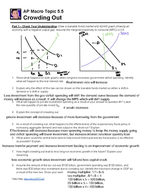 Macro Topic 5.5- Crowding Out - AP Macro Topic 5. Crowding Out Part 1 ...