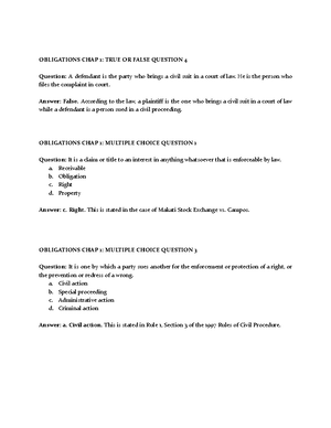 Oblicon assignment - CONTRACTS CHAP 7: MULTIPLE CHOICE QUESTION 7 Question: Because A wants to ...