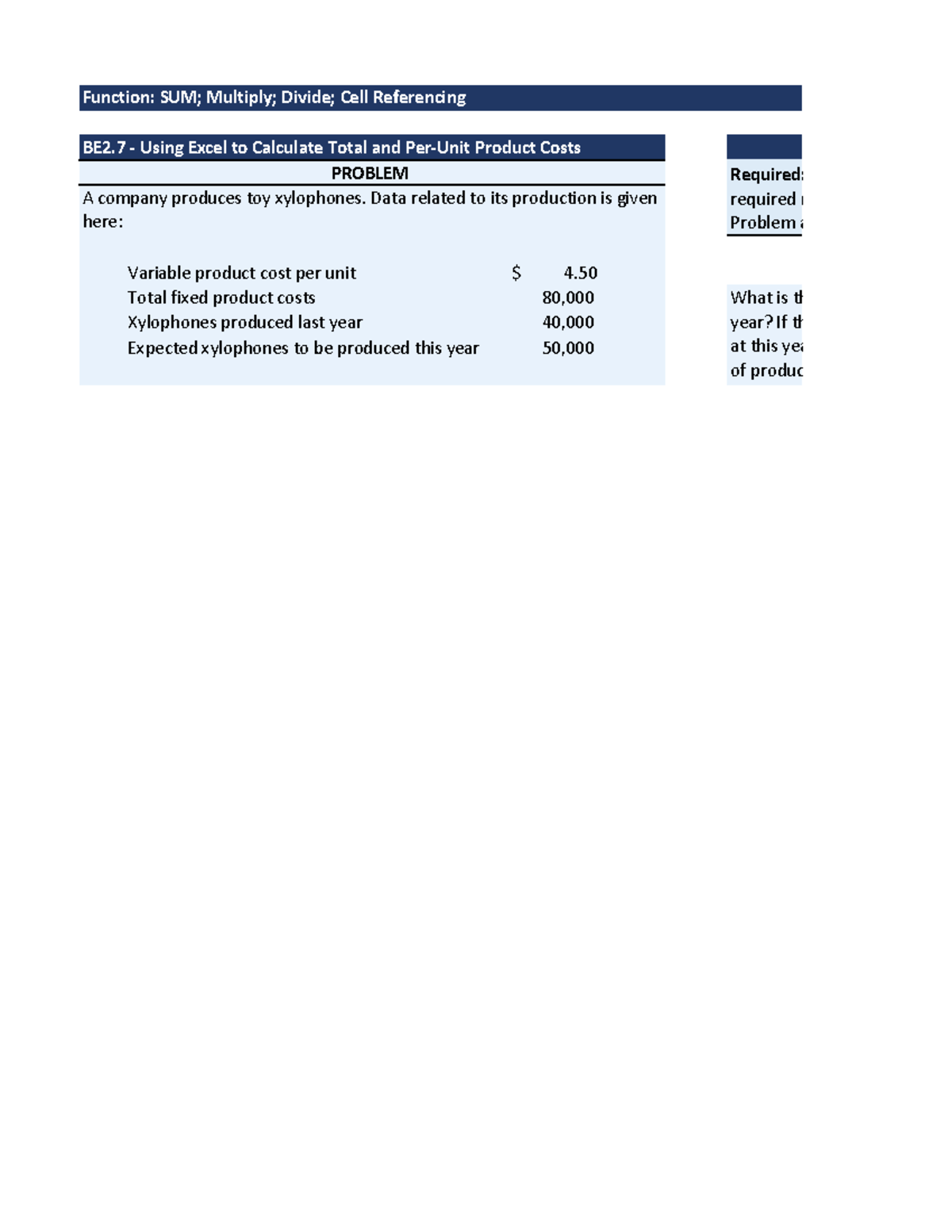 Module One Problem Set: Cell Referencing in Excel for Cost Calculation ...