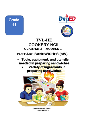Q3 Module 2 G11 Cookery - TVL-HE COOKERY NCII QUARTER 3 – MODULE 2 ...