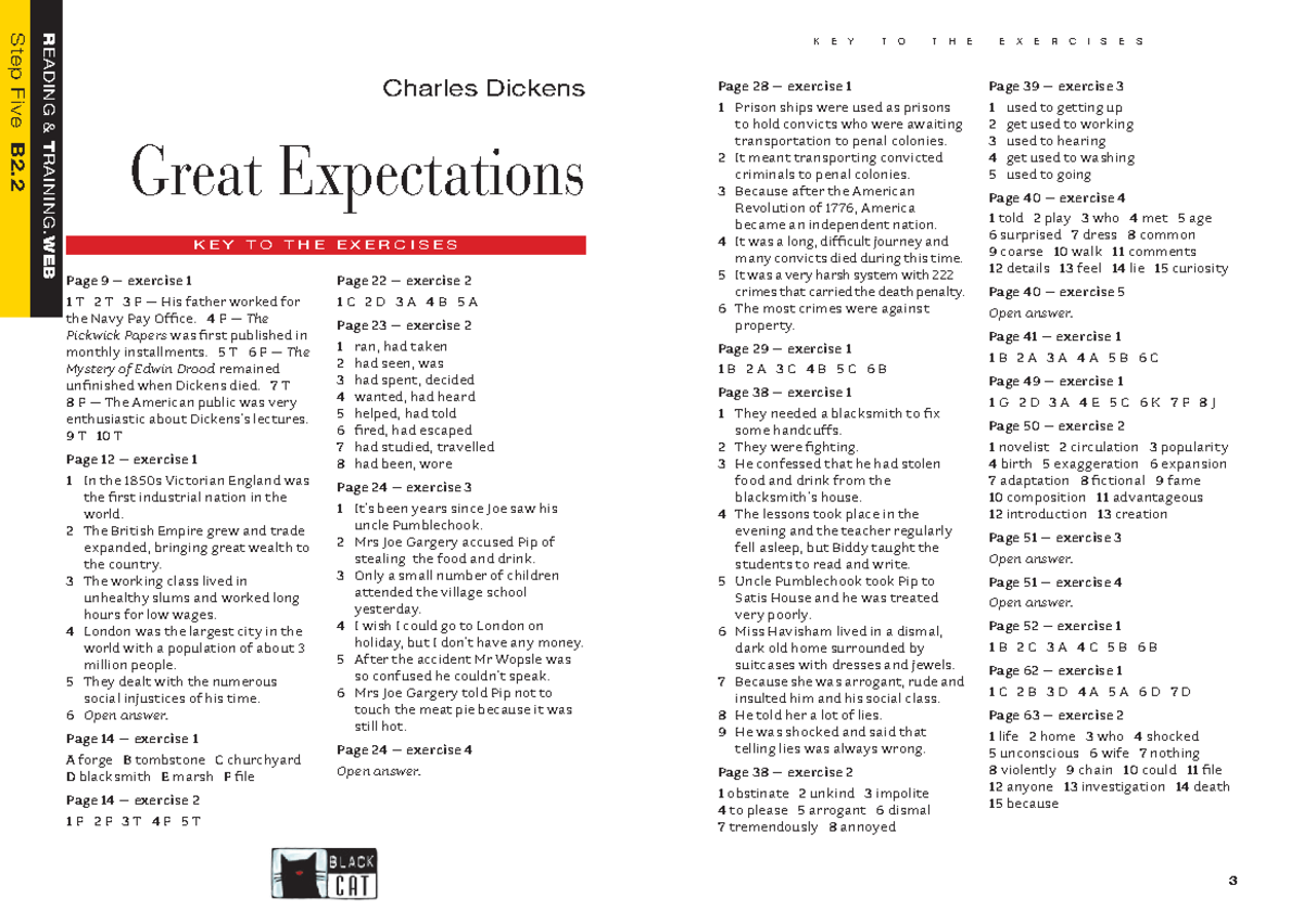 500189 Great Expectations: Key to Exercises and Reading Training - Studocu