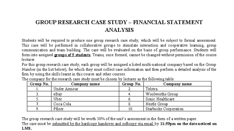 Group research Assignment 2025 - GROUP RESEARCH CASE STUDY – FINANCIAL ...