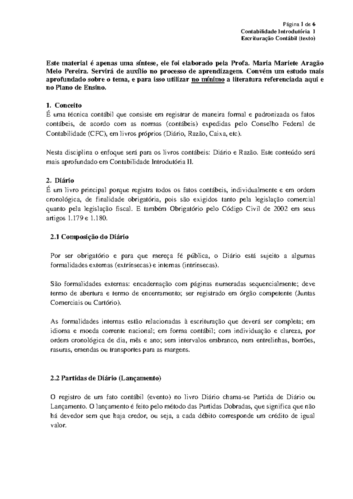 Escrituração Contábil: Diário, Razão e Balancete - Contabilidade I ...
