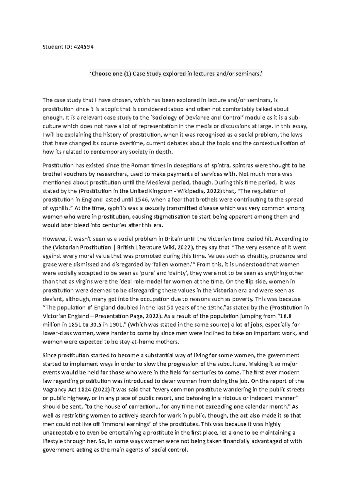 Sociology of Deviance & Control: Case Study on Prostitution Analysis ...