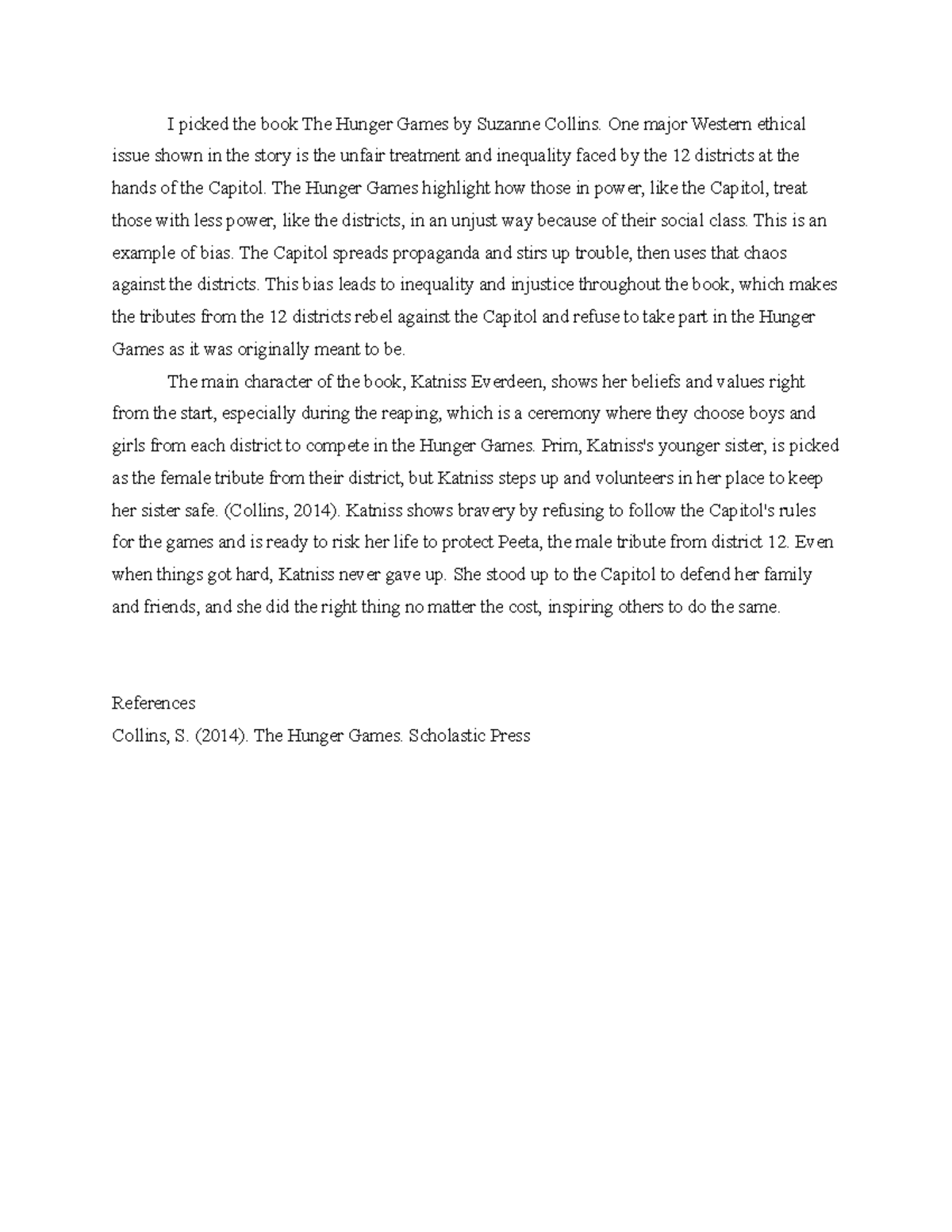 3-1 Short Paper: Ethical Issues in The Hunger Games Movies - Studocu