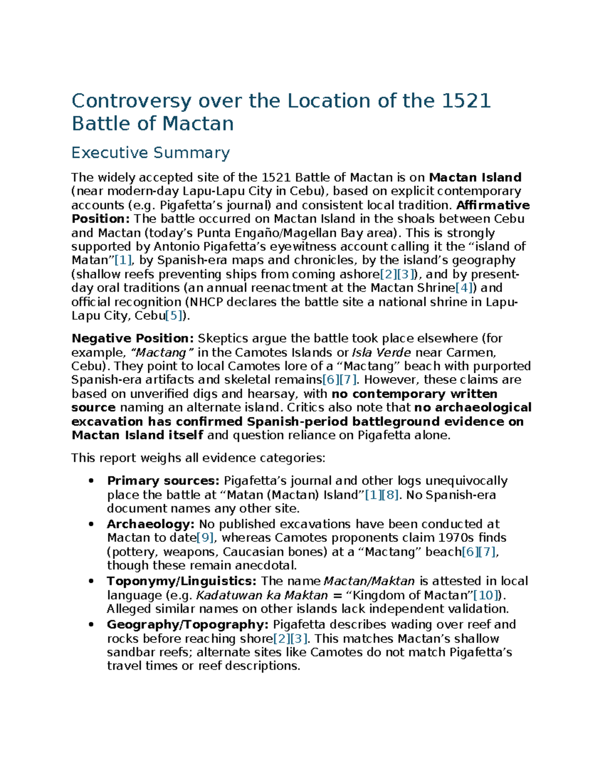 Analysis of the 1521 Battle of Mactan Location Controversy - Studocu