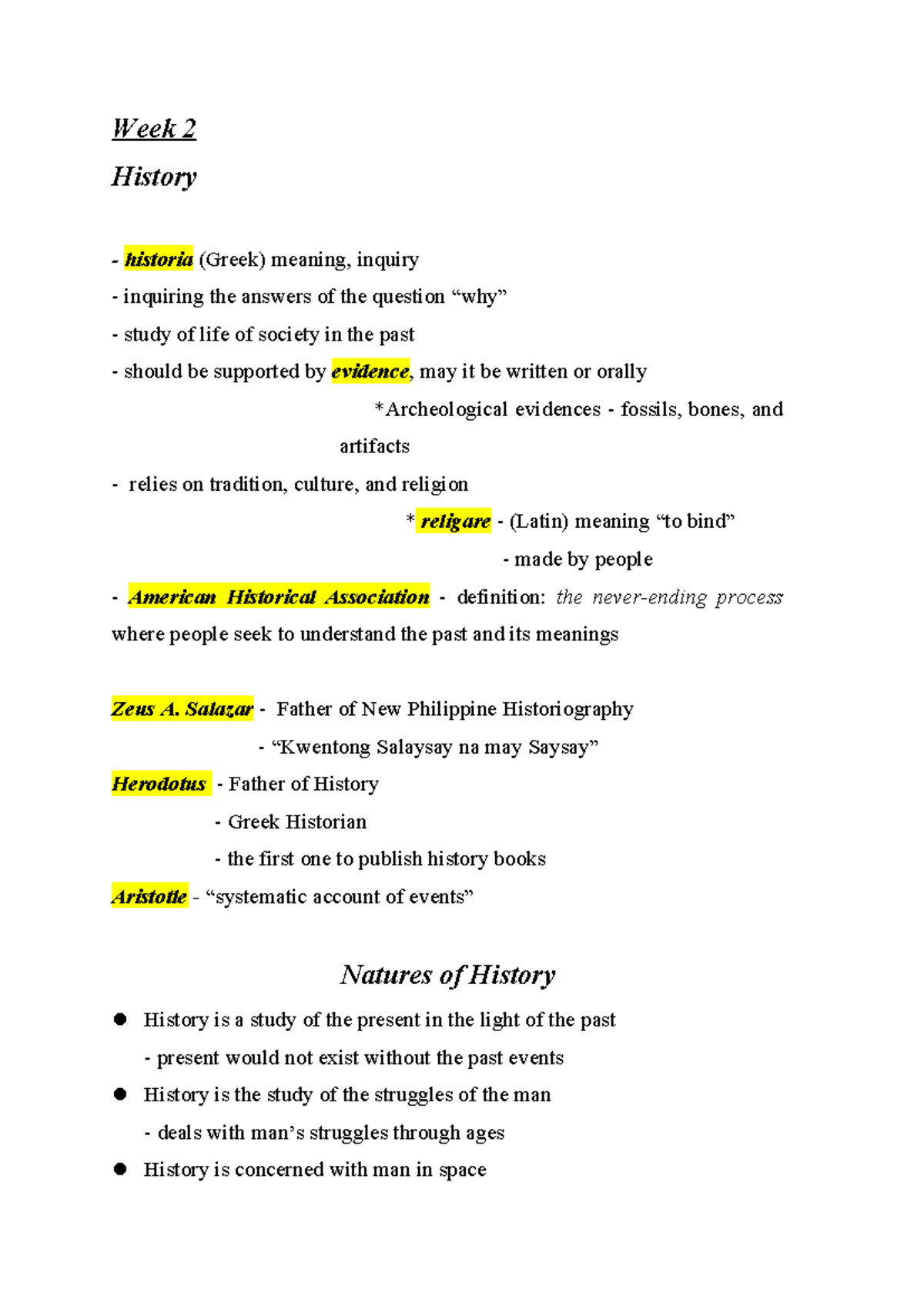 History 101: Week 2 & 3 Review on Historical Inquiry and Sources - Studocu